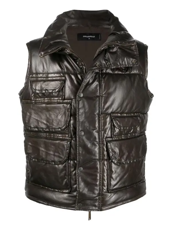 Dsquared2 Multiple-pocket Sleeveless Gilet - Green
