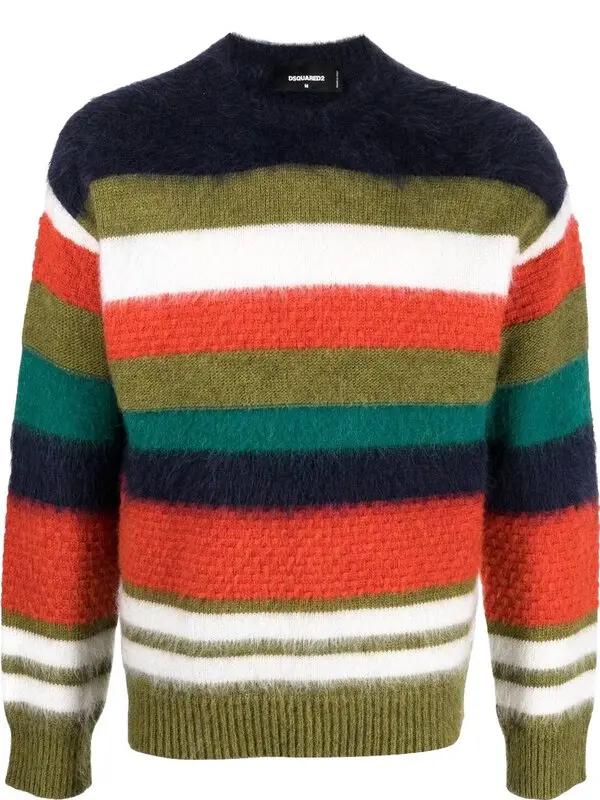 Dsquared2 Striped Crew-neck Jumper - Blue