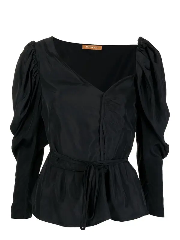 REJINA PYO Fiona Puff-sleeve Blouse - Black