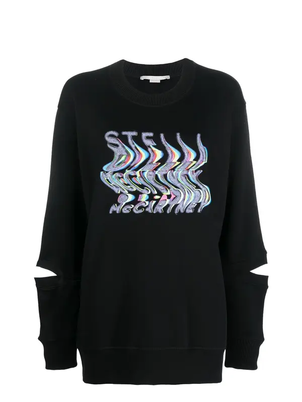 Stella McCartney Warped-logo Oversized Sweatshirt - Black