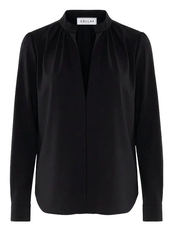 CALLAS MILANO Olympia Poplin Blouse - Black