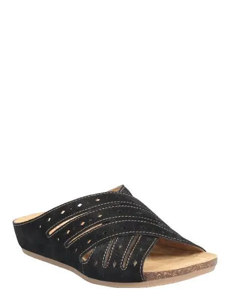COMFORTIVA Gala Crisscross Slide Sandal - Black
