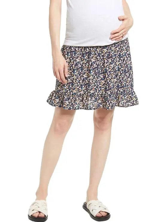 ANGEL MATERNITY Floral Print Skirt - Navy Print