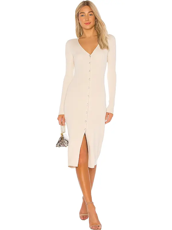 LOVERS AND FRIENDS Phoenix Ribbed Knit Dress - Ivory
