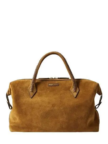 METIER Perriand City Braided Leather-trimmed Suede Tote - Brown