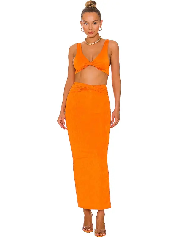 Superdown Joana Maxi Skirt Set - Tangerine