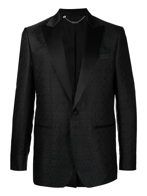 BILLIONAIRE Single-breasted Jacquard Blazer - Black