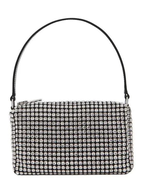 Alexander Wang Heiress Pouch In Crystal Mesh - White