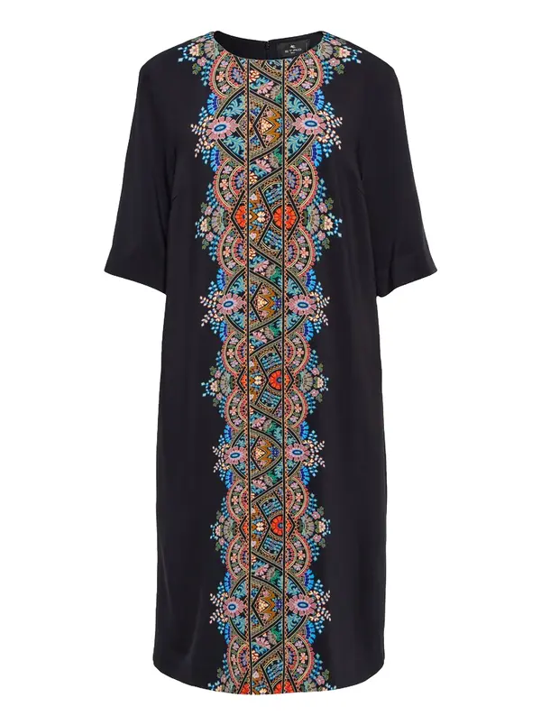 Etro Printed Jersey Tunic Dress - Black