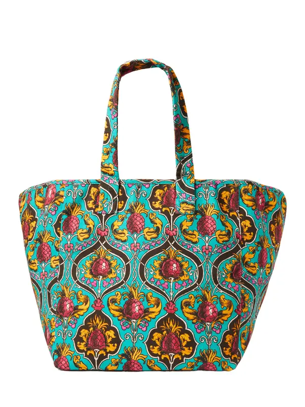 La DoubleJ Reversible Printed Tote - Blue