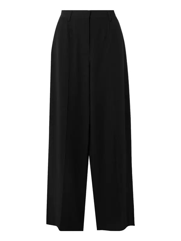 TOTEME Woven Wide-leg Pants - Black
