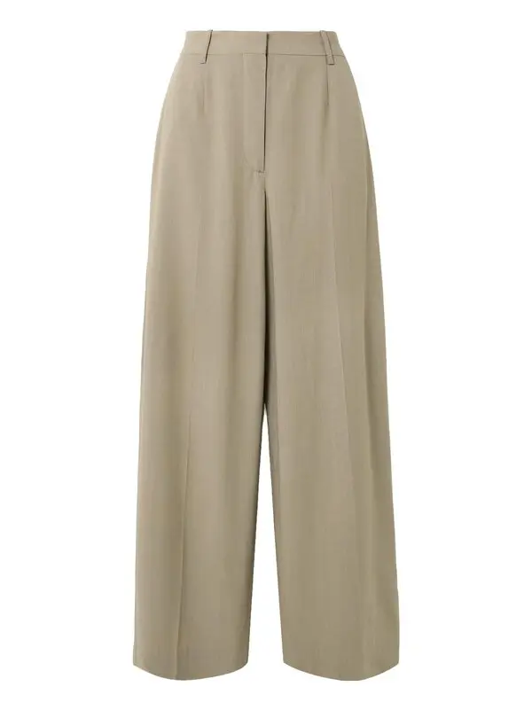TOTEME Woven Wide-leg Pants - Brown
