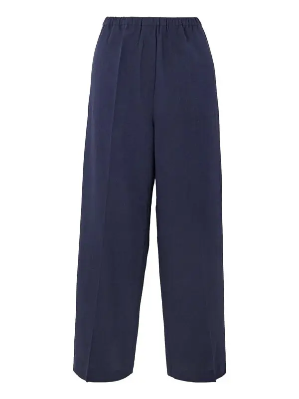 TOTEME Woven Wide-leg Pants - Navy