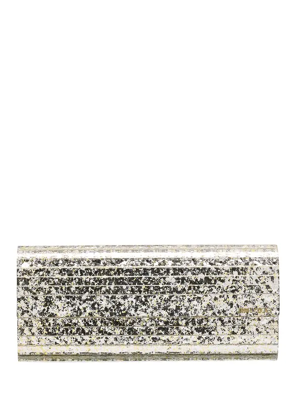 JIMMY CHOO Glittered Acrylic Clutch Bag - Champagne