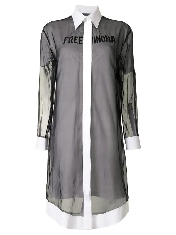 Off-White Free Winona-print Shirt Dress - Black