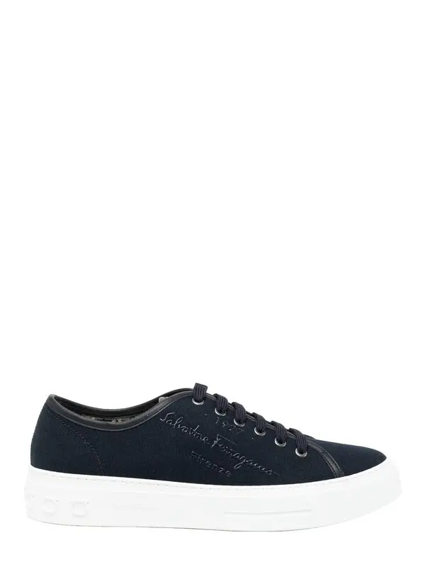 FERRAGAMO Borg Logo-print Sneakers - Blue