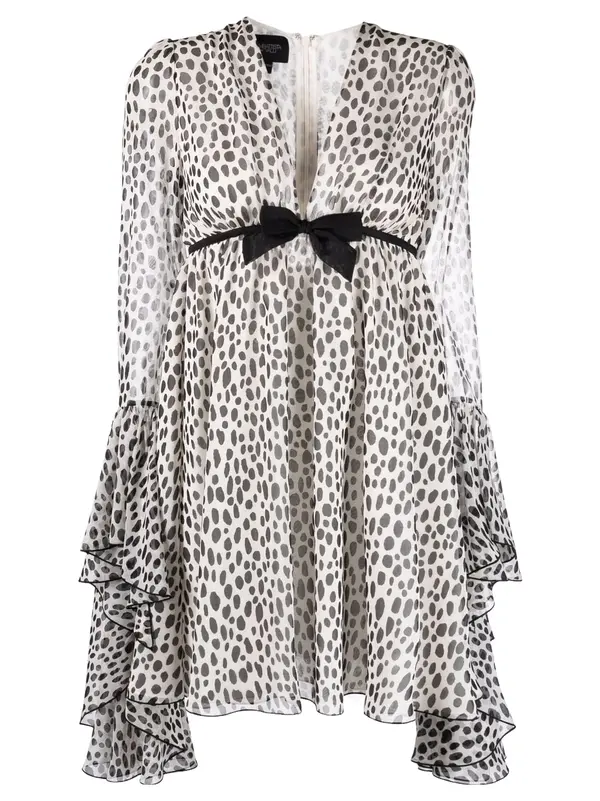 Giambattista Valli Dalmatian-print Silk Dress - White