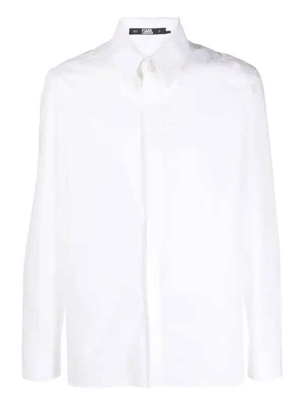 Karl Lagerfeld Button-up Poplin Shirt - White