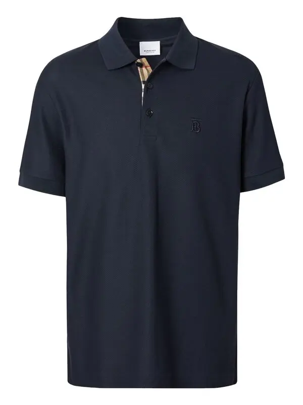 Burberry Logo-embroidered Polo Shirt - Blue