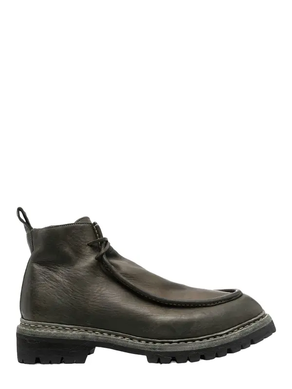 Guidi Lace-up Leather Boots - Green