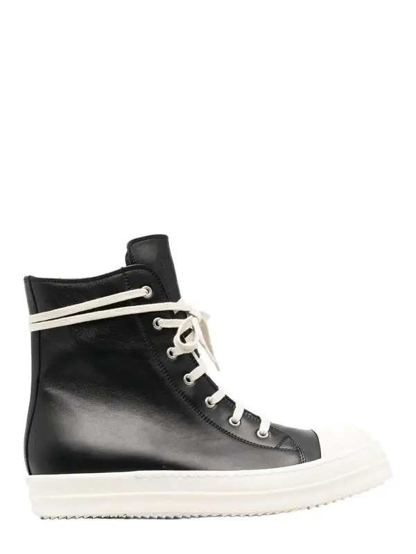 Rick Owens High-top Leather Sneakers - Black