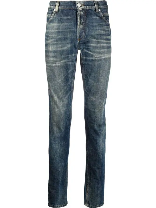Balmain Slim Denim Jeans - Blue
