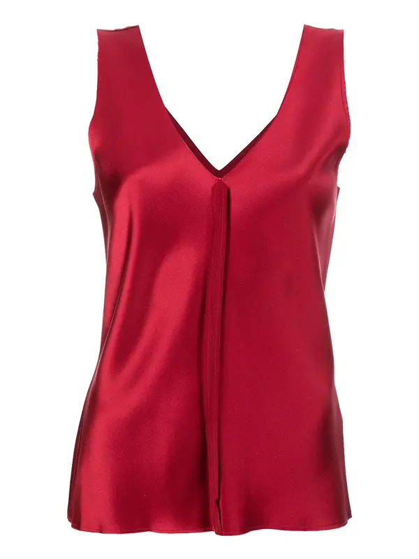 Voz Silk Tank Top - Red