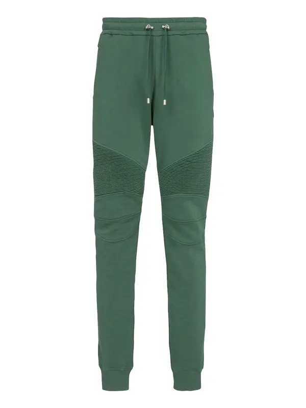 Balmain Drawstring Cotton Track Pants - Green