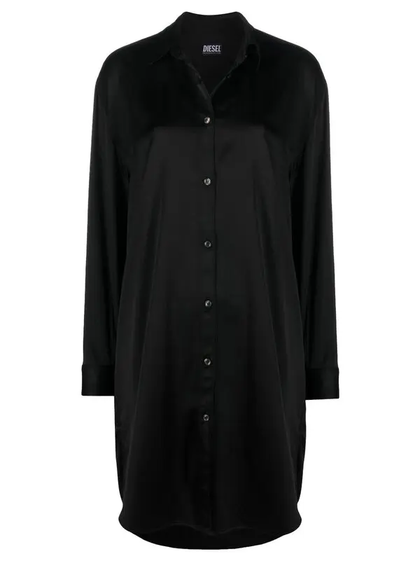 DIESEL Logo Shirt Dress - Black