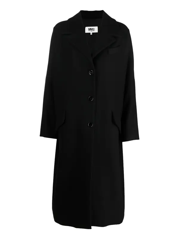 MAISON MARGIELA Single-breasted Felted Coat - Black