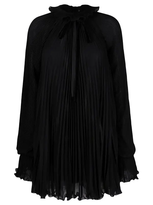 Philipp Plein Pleated Shift Dress - Black