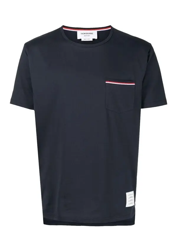 Thom Browne Pocket Cotton T-shirt - Blue