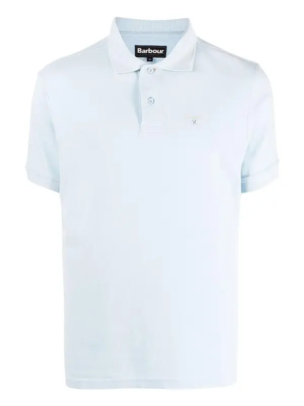 Barbour Embroidered-logo Short-sleeved Polo Shirt - Blue