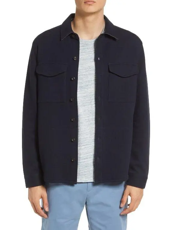 Vince Cotton-blend Shirt Jacket - Coastal/med H Grey