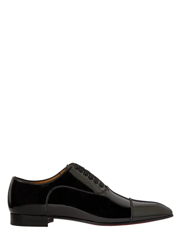 CHRISTIAN LOUBOUTIN Greggo Patent-leather Oxford Shoes - Black