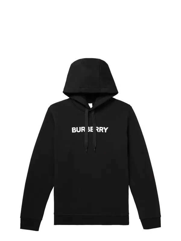 Burberry Ansdell Logo-print Cotton-jersey Hoodie - Black