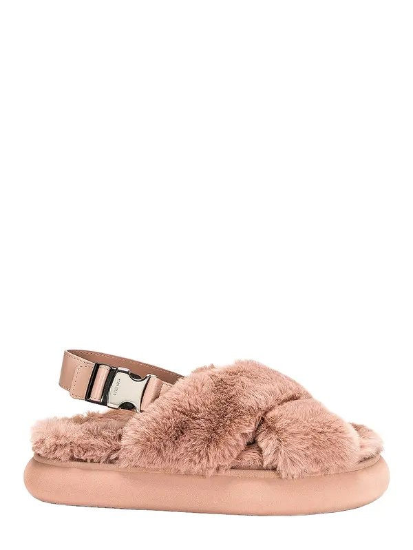 Moncler Solarisse Faux Fur Sandals - Pink