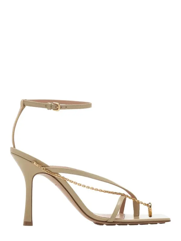 Bottega Veneta Chain-trimmed Leather Lounge Sandals - Neutral