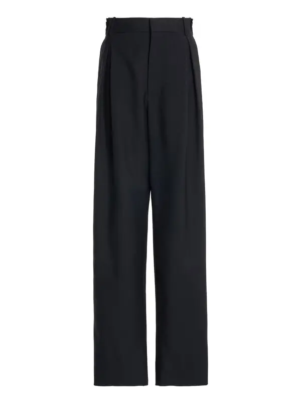 Bottega Veneta Pleated Wide-leg Trousers - Black