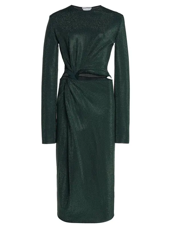 Bottega Veneta Hotfix Cutout Midi Dress - Green