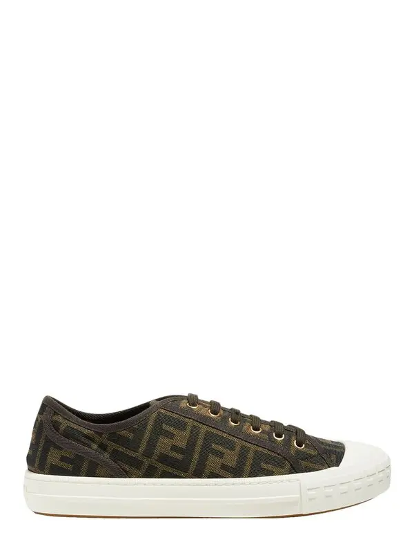 Fendi Domino Low-top Sneakers - Tobacco/black