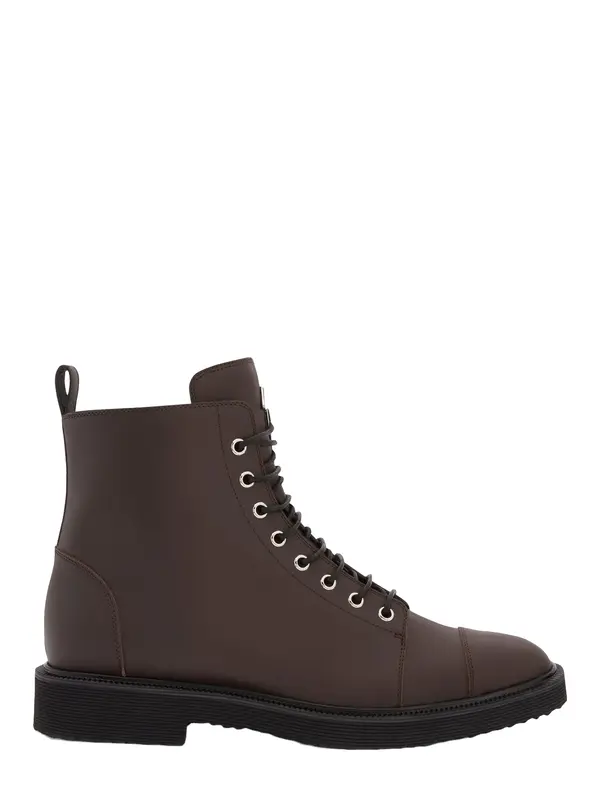 GIUSEPPE ZANOTTI Chris Leather Combat Boots - Brown