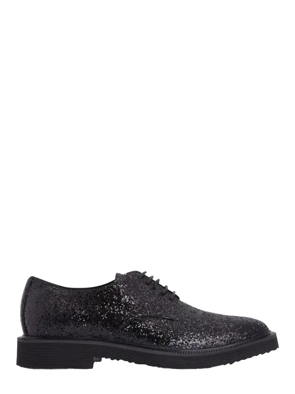 GIUSEPPE ZANOTTI Elliott Glittered Derby Shoes - Black