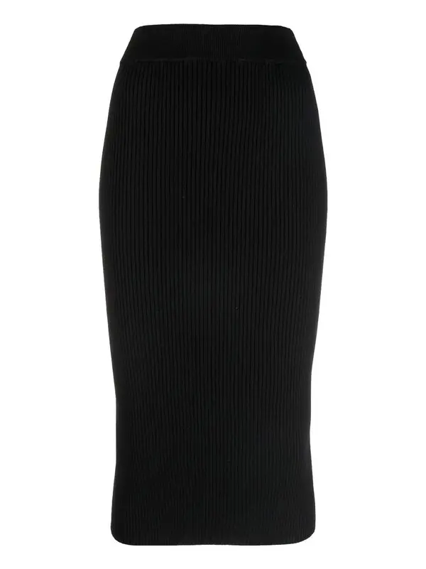 Versace Knitted Midi Skirt - Black