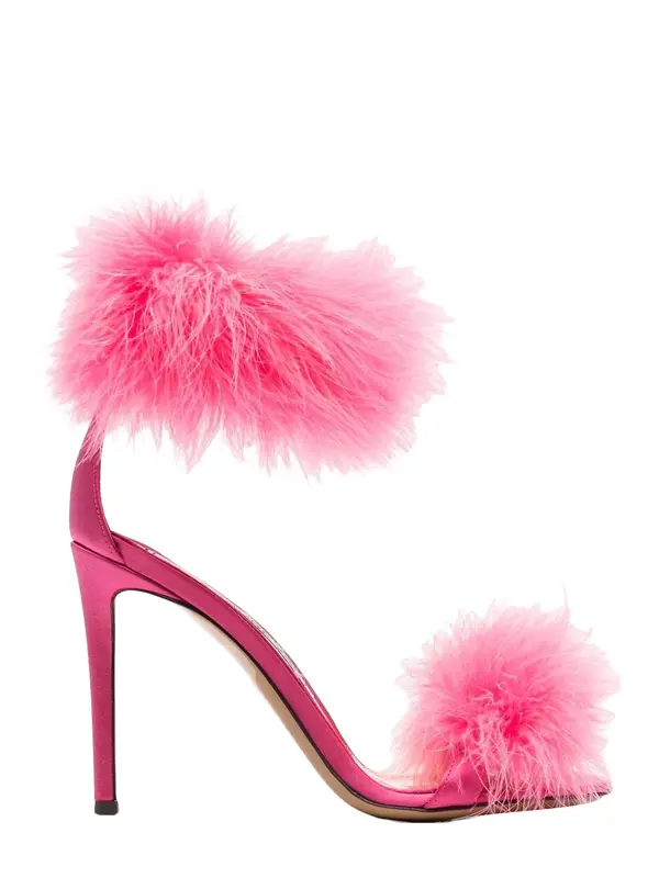 Alexandre Vauthier Feather Detail Open-toe Sandals - Pink