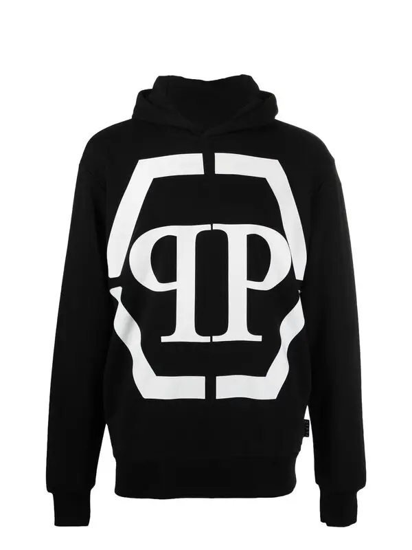 Philipp Plein Logo-print Long-sleeved Hoodie - Black