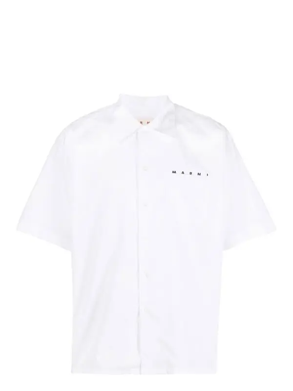 Marni Logo-print Poplin Bowling Shirt - White
