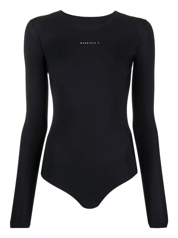 MAISON MARGIELA Logo-appliqué Bodysuit - Black
