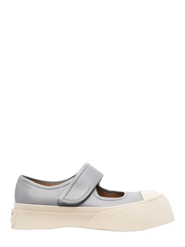 Marni Leather Mary Jane Sneakers - Grey