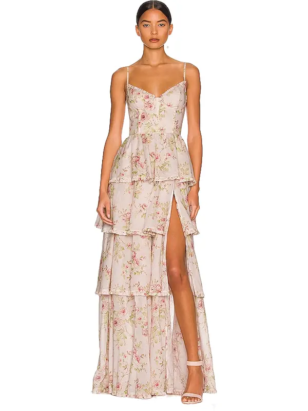 V. CHAPMAN Caterina Dress - Pink Rose Print